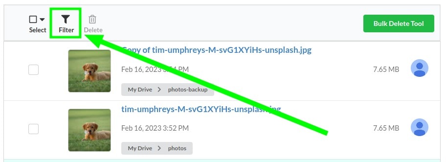 How to use Filters - Filerev for Google Drive