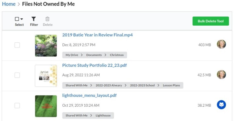View and Delete Files Not Owned By Me | Filerev