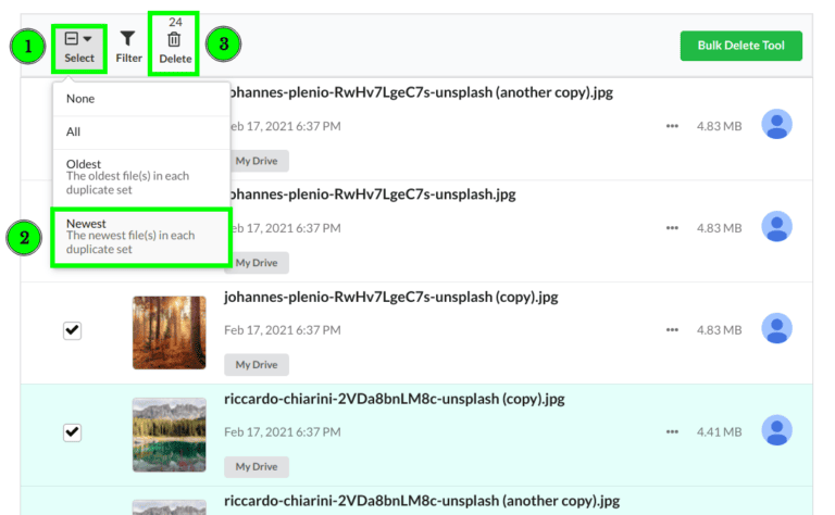 View and Delete Your Duplicate Files with Filerev | Filerev