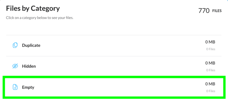 View and Clean up Empty Files & Empty Folders | Filerev
