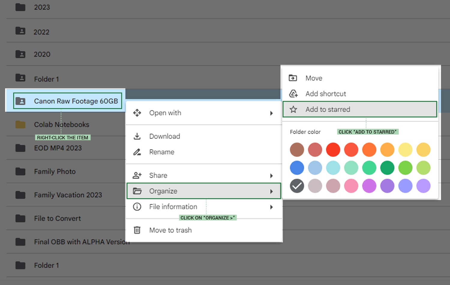 Organize Google Drive: Color Coding, Stars & Priority